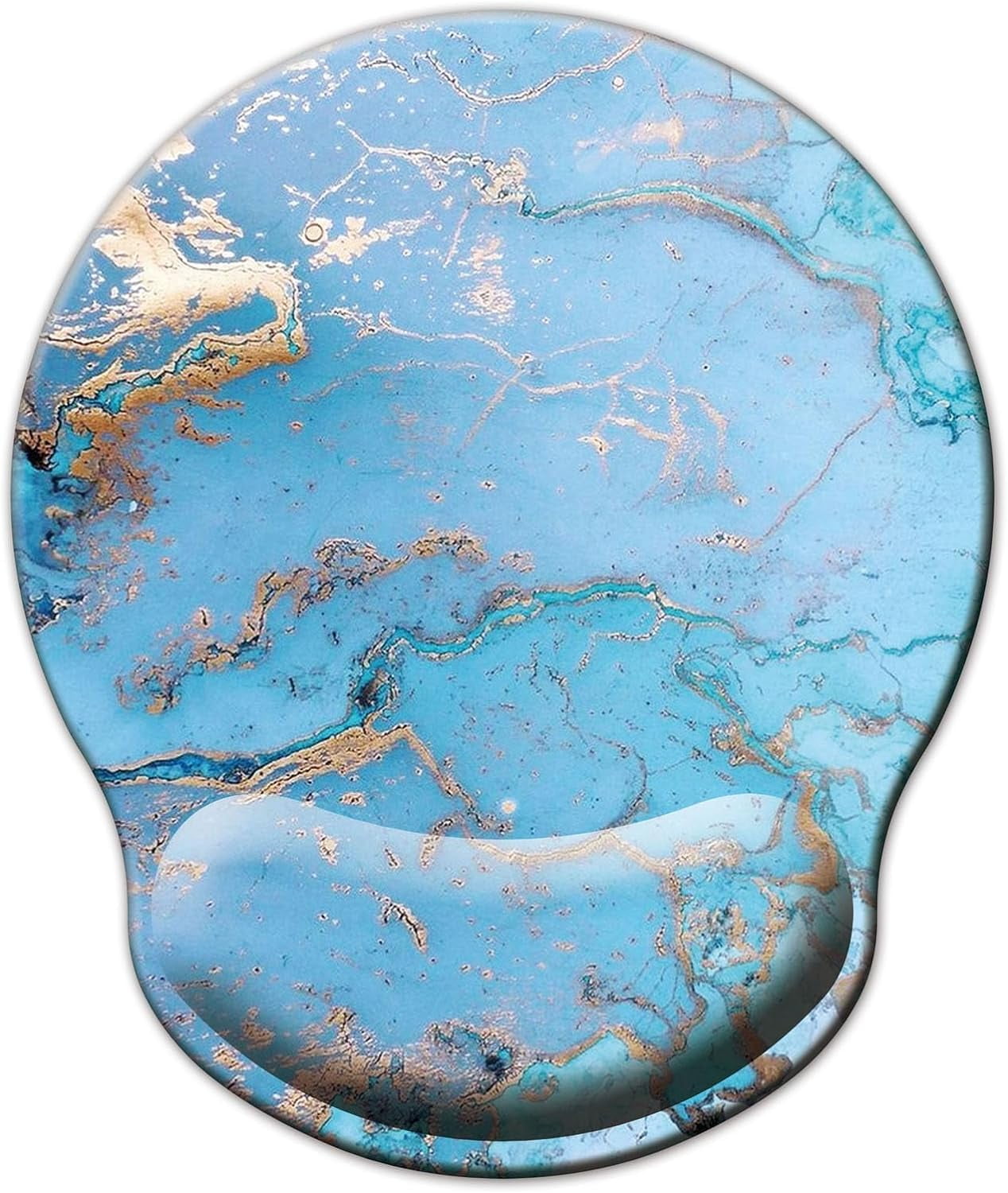 "Ergonomic Mouse Pad with Wrist Support, Memory Foam Cushion, Sky Blue ...