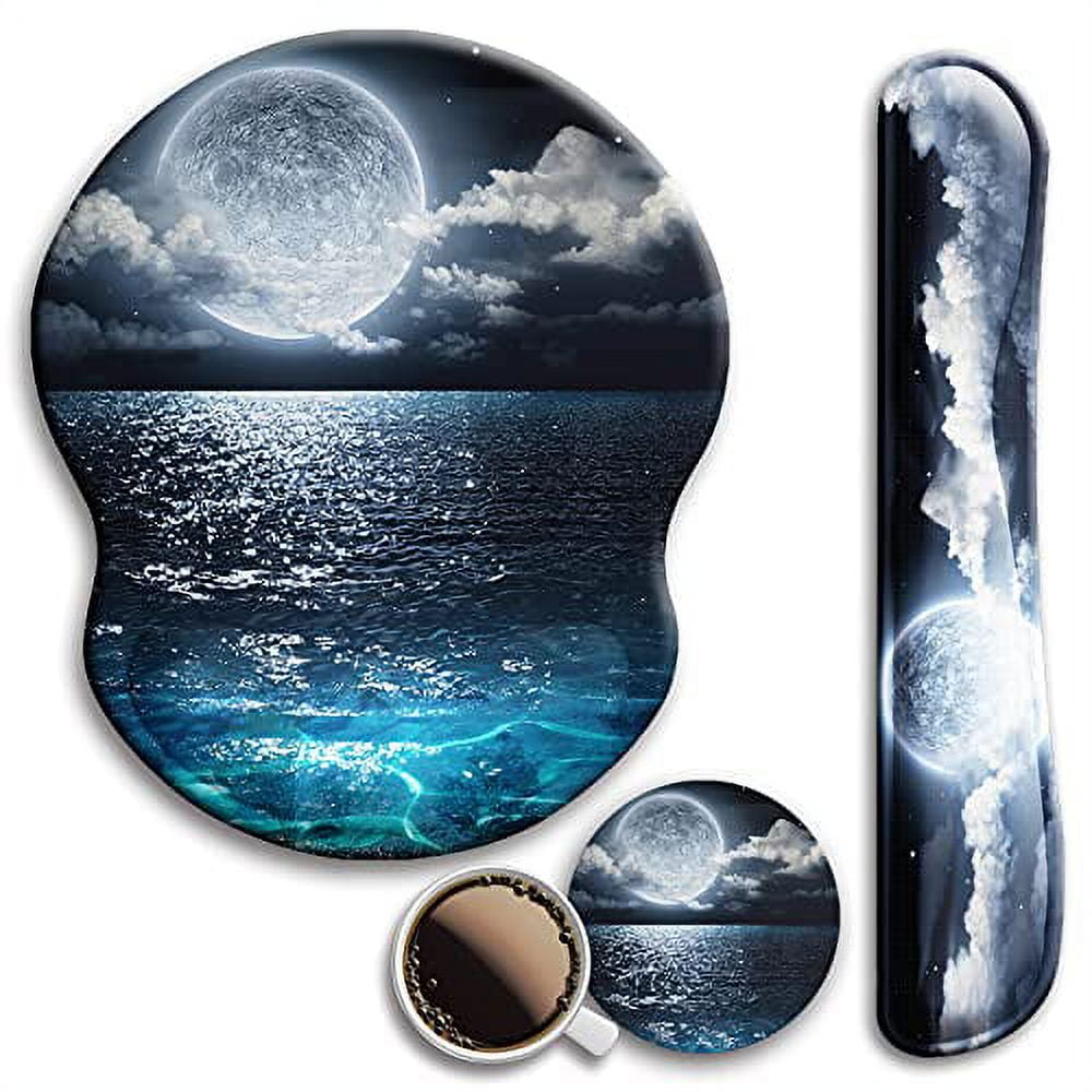 Mouse Pad and Keyboard Wrist Rest Support, with Non-Slip PU Base,Gel ...