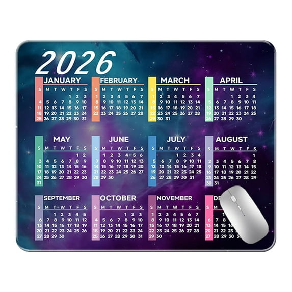 Mouse Pad with 2026 Calendar, Mouse Mat with Non-Slip Rubber Base for ...