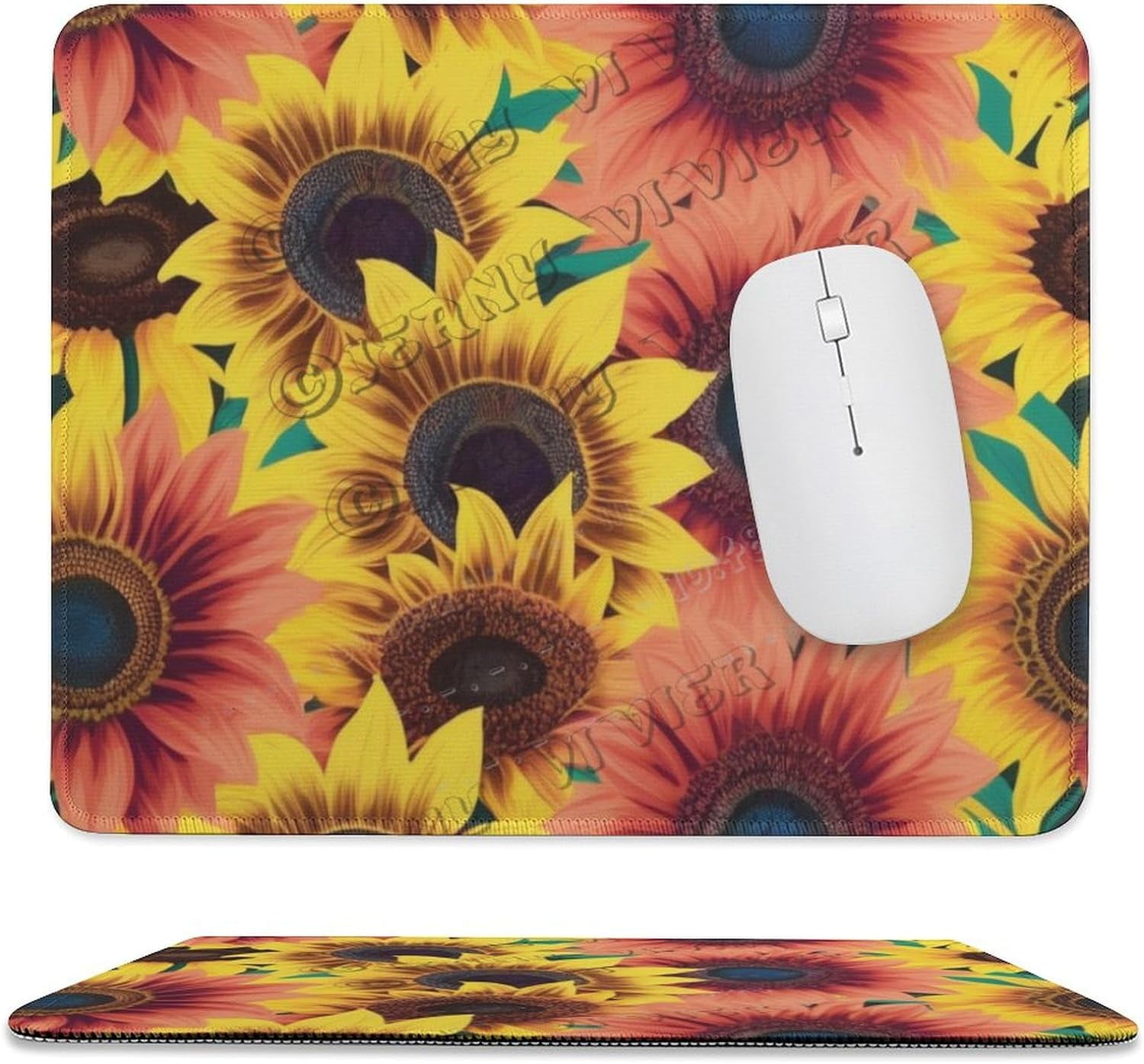 Mouse Pad with Pretty Flower Design, Non-Slip Rubber Base Mouse Mat ...
