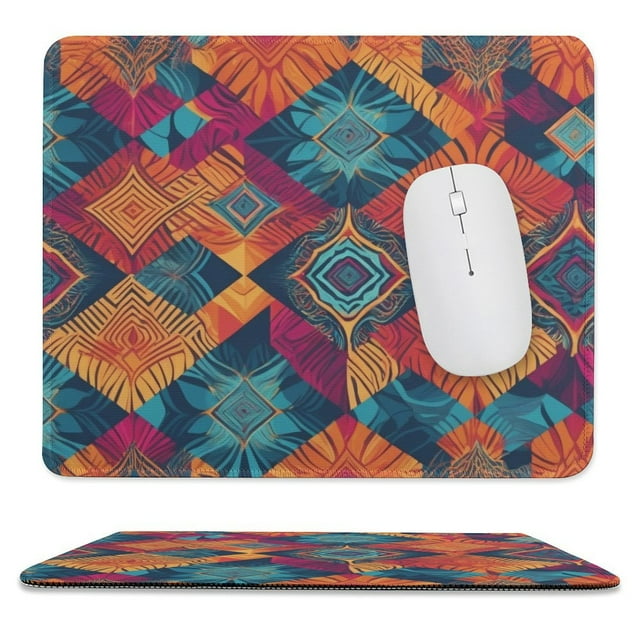 Mouse Pad with Stitched Edge Micro-Fiber Base with Non-Slip, Abstract ...
