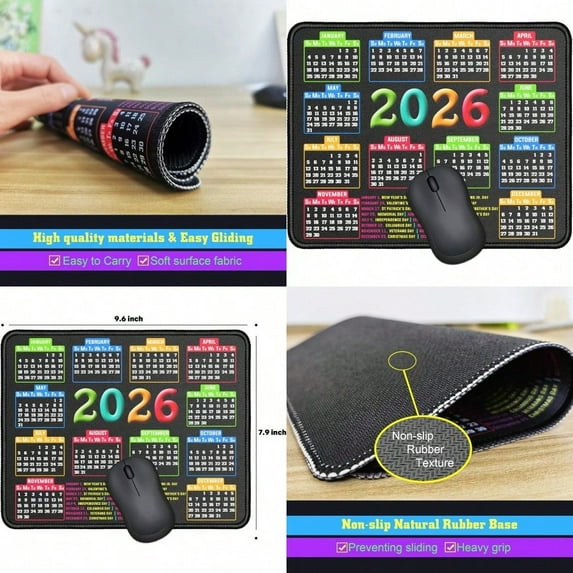 Mouse Pad with ed Edge Computer Mouse Mat with Non-Slip Rubber Base ...