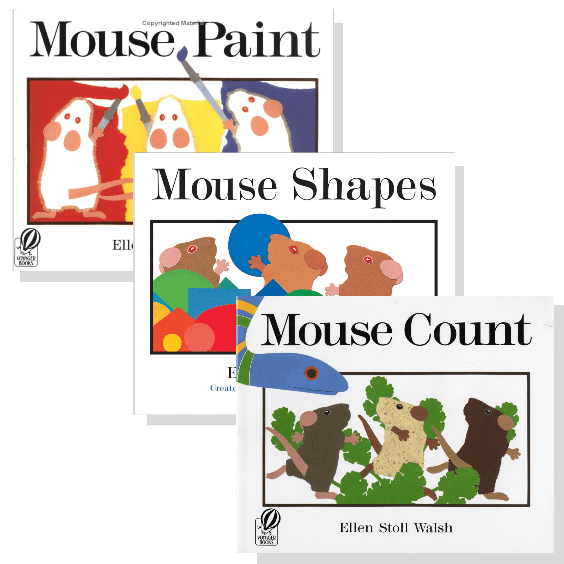 Mouse Paint, Mouse Count, Mouse Shapes by Ellen Stoll Walsh (Hardcover ...