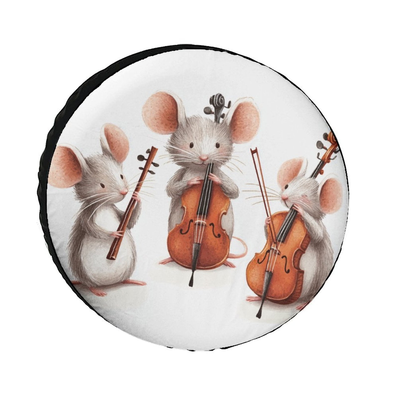 Mouse Playing Musical Instruments Camping Spare Tire Cover Rat Gifts ...