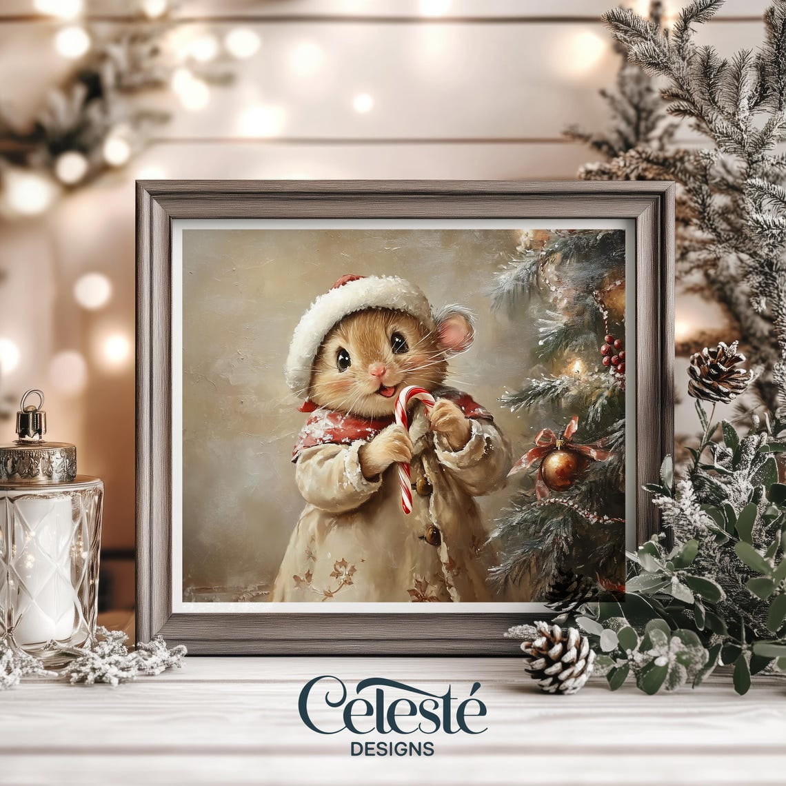 Mouse Print, Vintage Winter Wall Art 686 UNFRAMED Poster, 12x18 ...