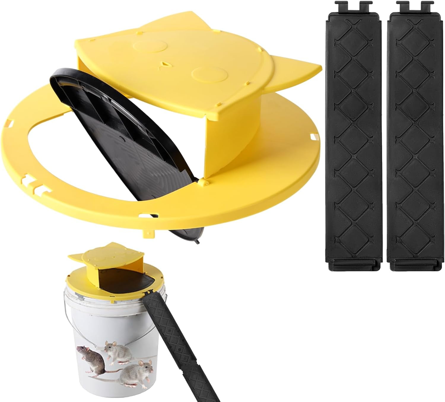 5 Gallon Mouses Rat Traps Indoor for Home, Reusable Bucket Lid Rat ...