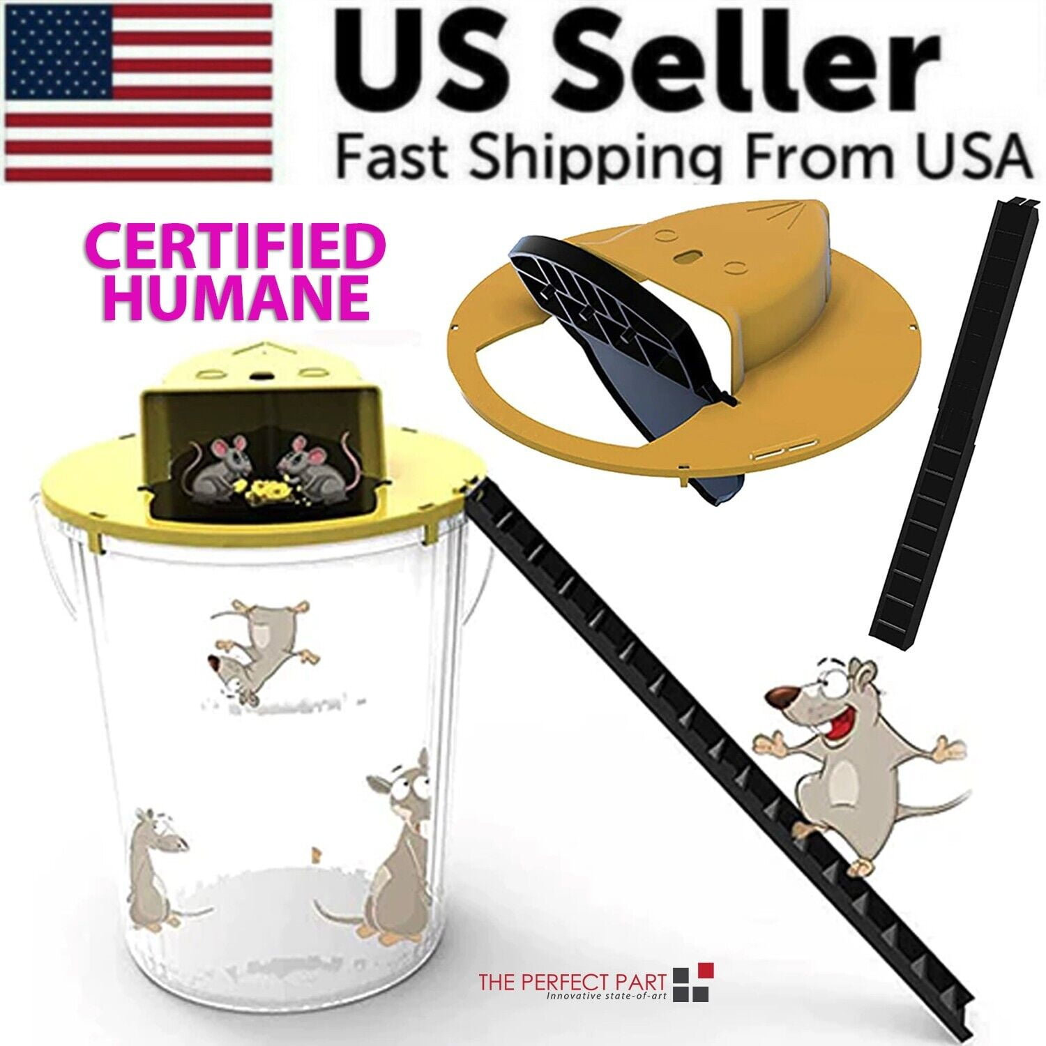 Mouse Rat Trap Flip & Slide Mouse Trap Bucket Catcher Mousetrap Slide ...