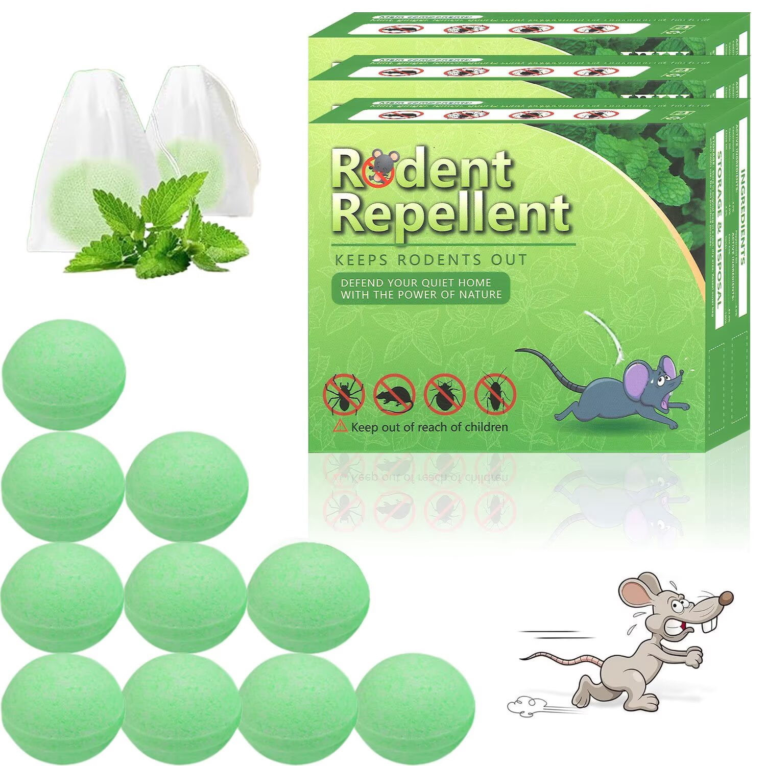 Mouse Repellent Get Rid of Mice Permanently 30 Packs Of Rat Balls ...