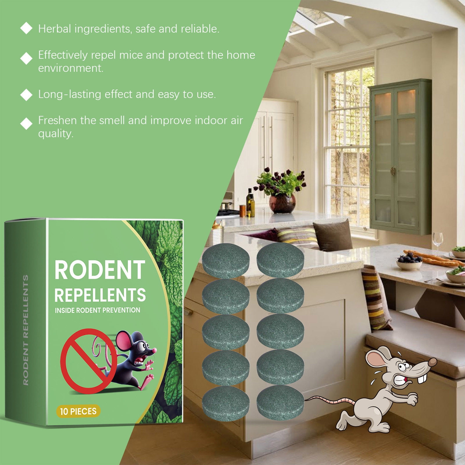 Mouse Repellent, Rat and Mice Repellent Outdoor/Indoor, Rat Repellent ...