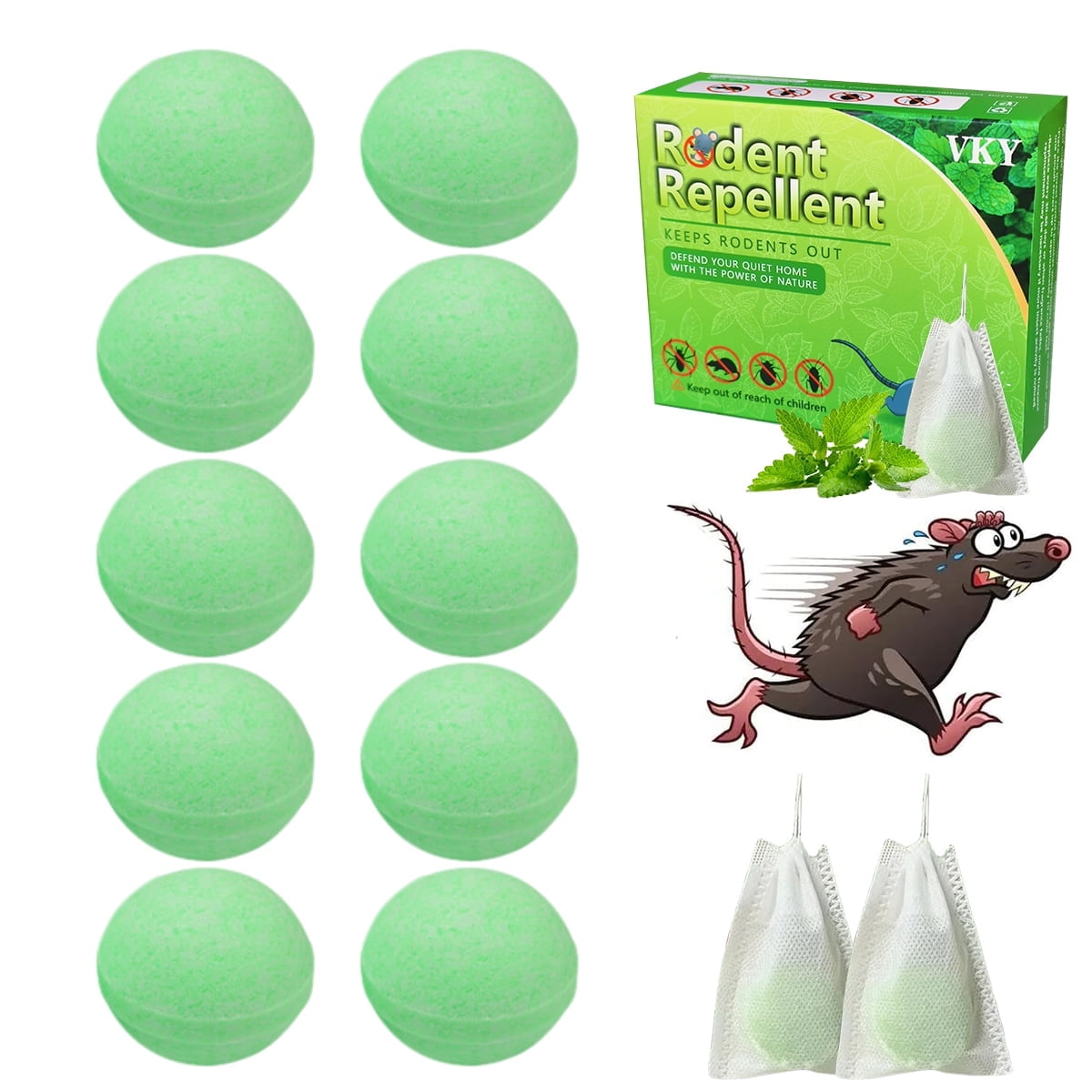 Mouse Rodent Repellent, 10 Pack Peppermint Oil for Mice Rats Squirrel ...