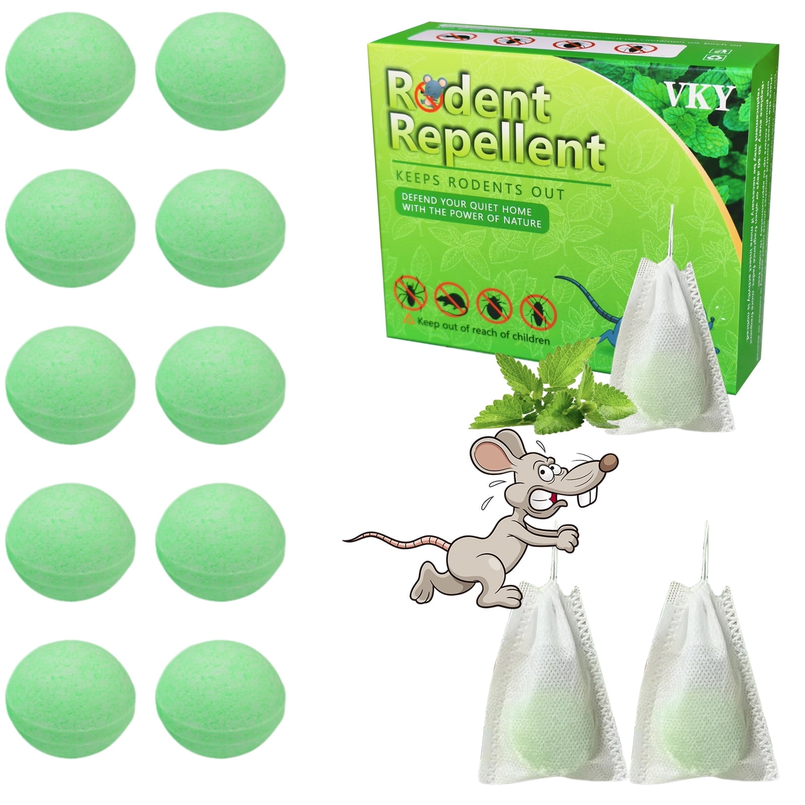 Mouse Rodent Repellent, 10 Pack Peppermint Oil Mouse Repellent Balls ...
