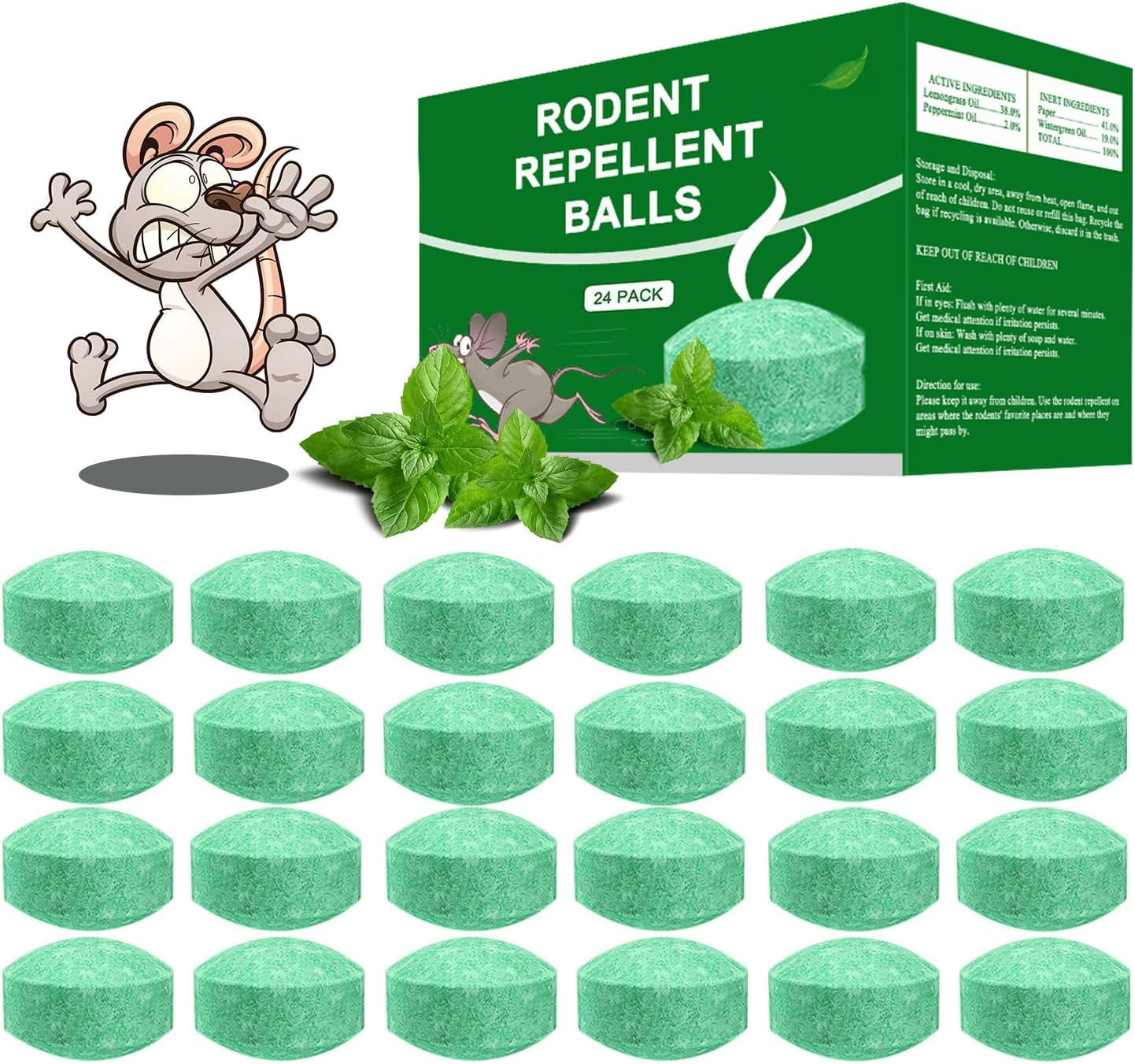 Mouse Rodent Repellent, 24 Pack Peppermint Oil to Repel Mice and Rats ...