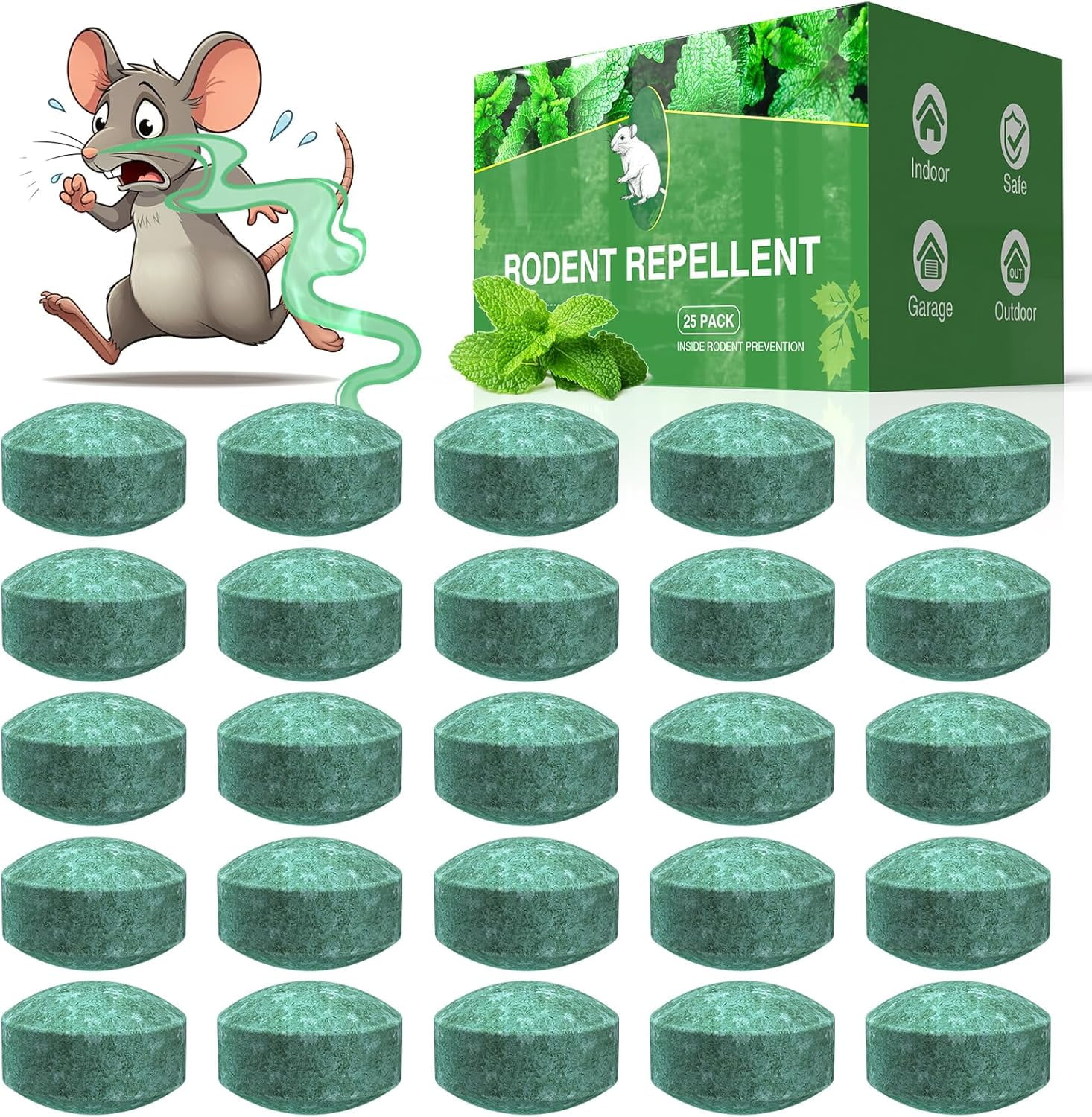 Mouse Rodent Repellent, 25 Pack Peppermint Oil Mouse Repellent Balls ...