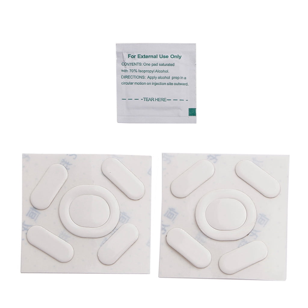 Mouse Skates Pads 2Pack White Rounded Curved Edges Mouse Feet Stickers ...