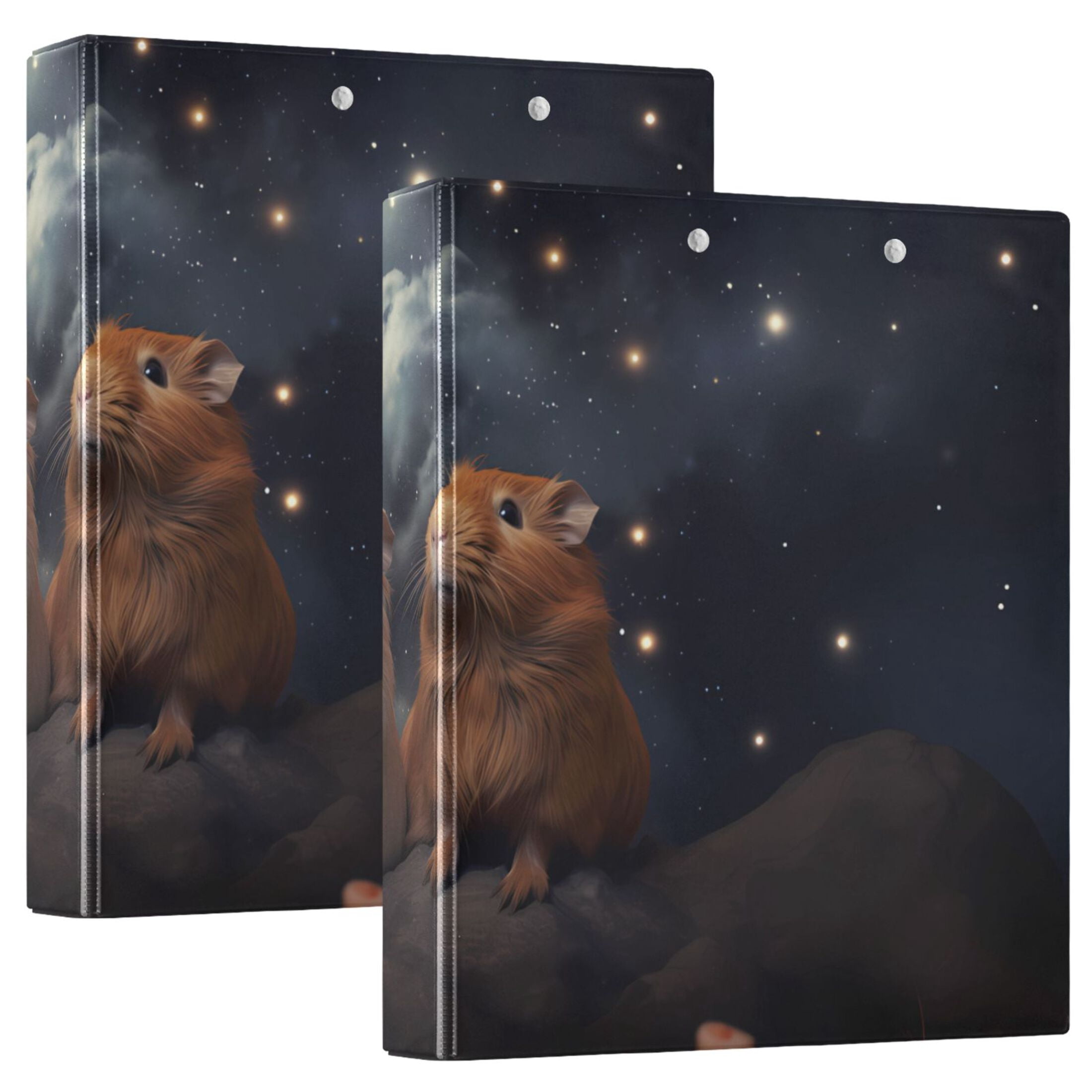 Mouse Starry Sky 3 Ring Binders 1.5 inch Hardcover File Folders with ...