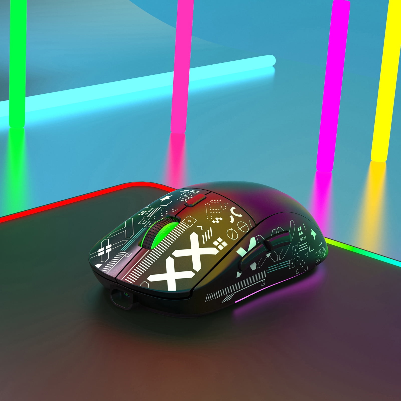 Mouse T90 2.4G Wireless Mechanical Mouse RGB Gaming Mouse Ergonomic ...