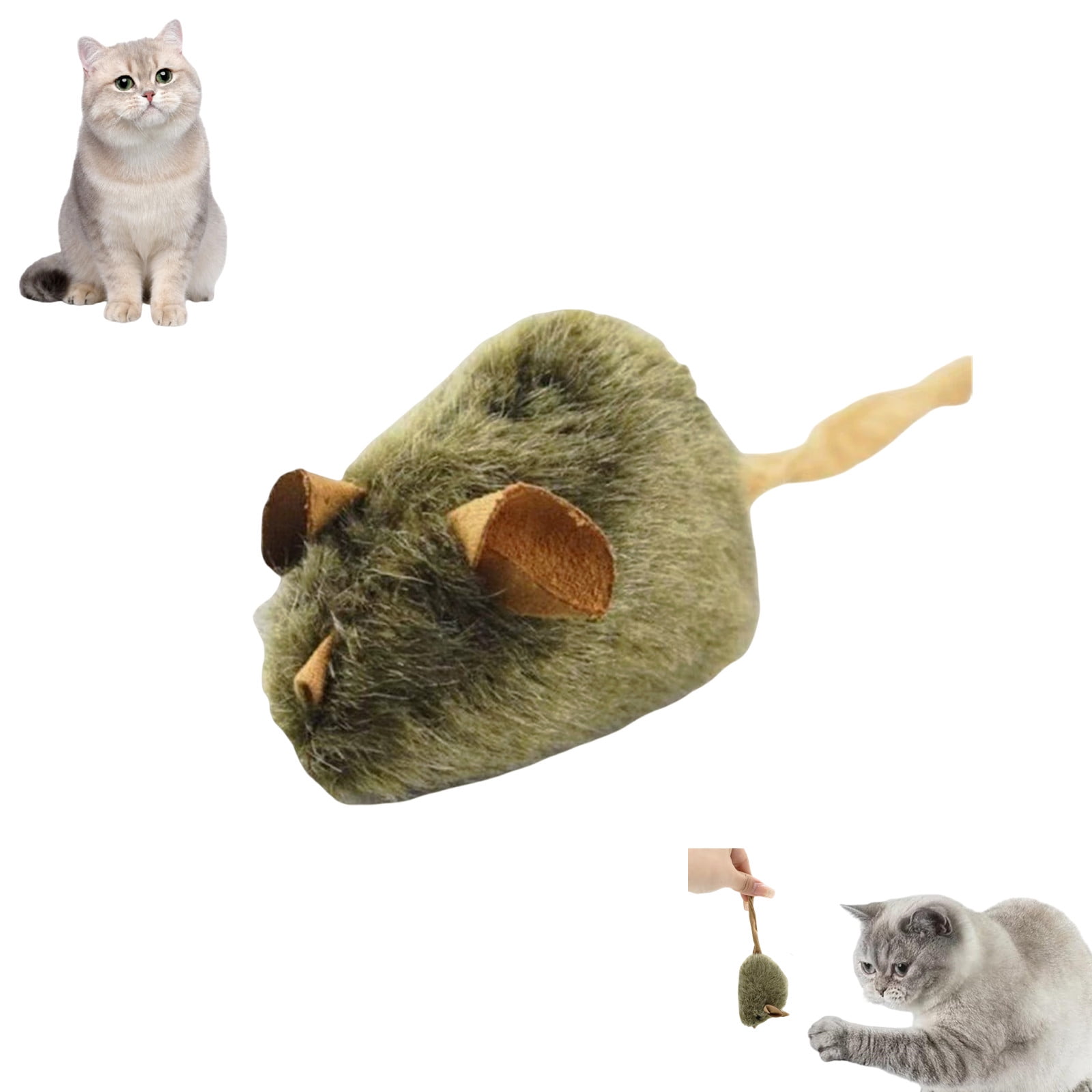 Mouse Toys For Cats,Fuzzy Mice Cat Toys - Sound Kitten Toy - Squeak ...
