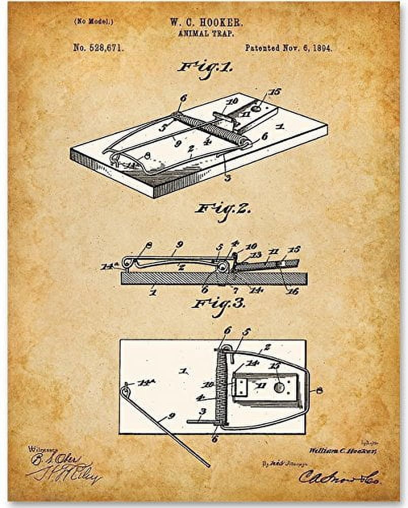 Mouse Trap - 11x14 Unframed Patent Print - Great Gift for Inventors or ...