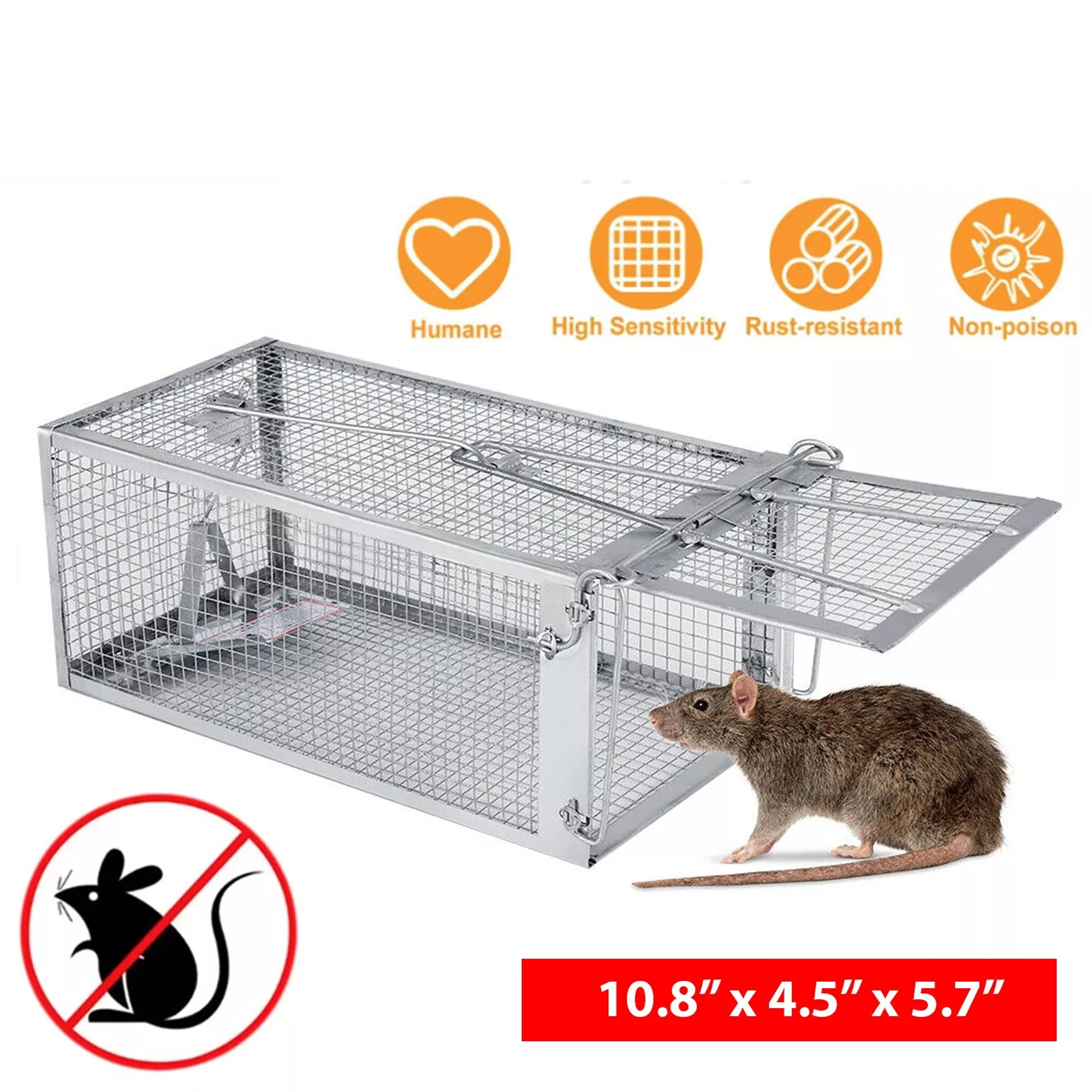 Mouse Mice Rat Traps for House Indoor Outdoor Easy Setup Reuse Cage ...