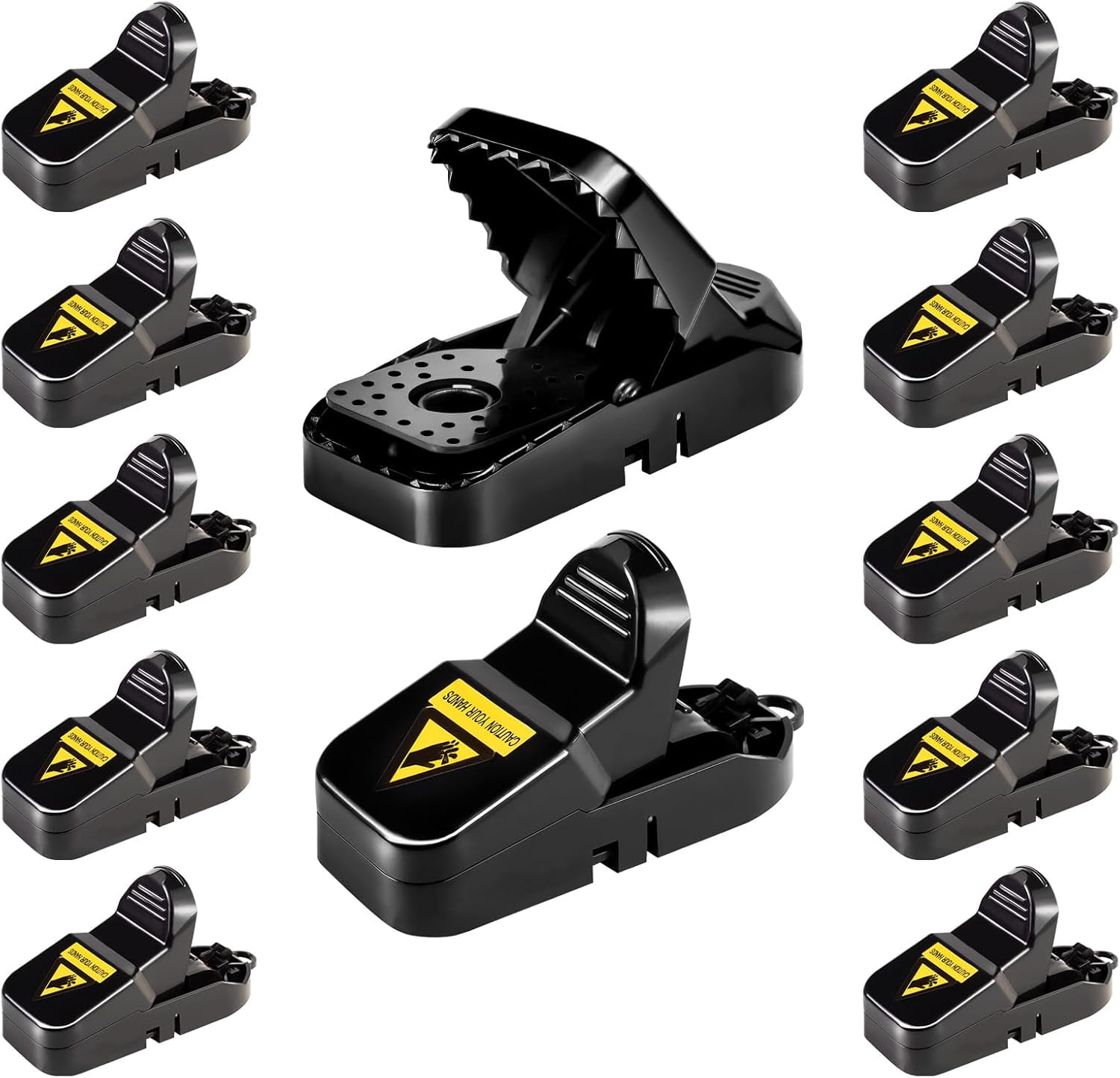 Mouse Traps 12-Pack, Indoor Outdoor Use, Small Mice Catchers for Home ...