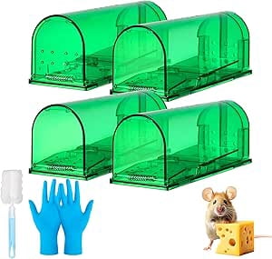 Mouse Traps, 4 Pack Humane Mouse Traps for Indoors and Outdoors ...