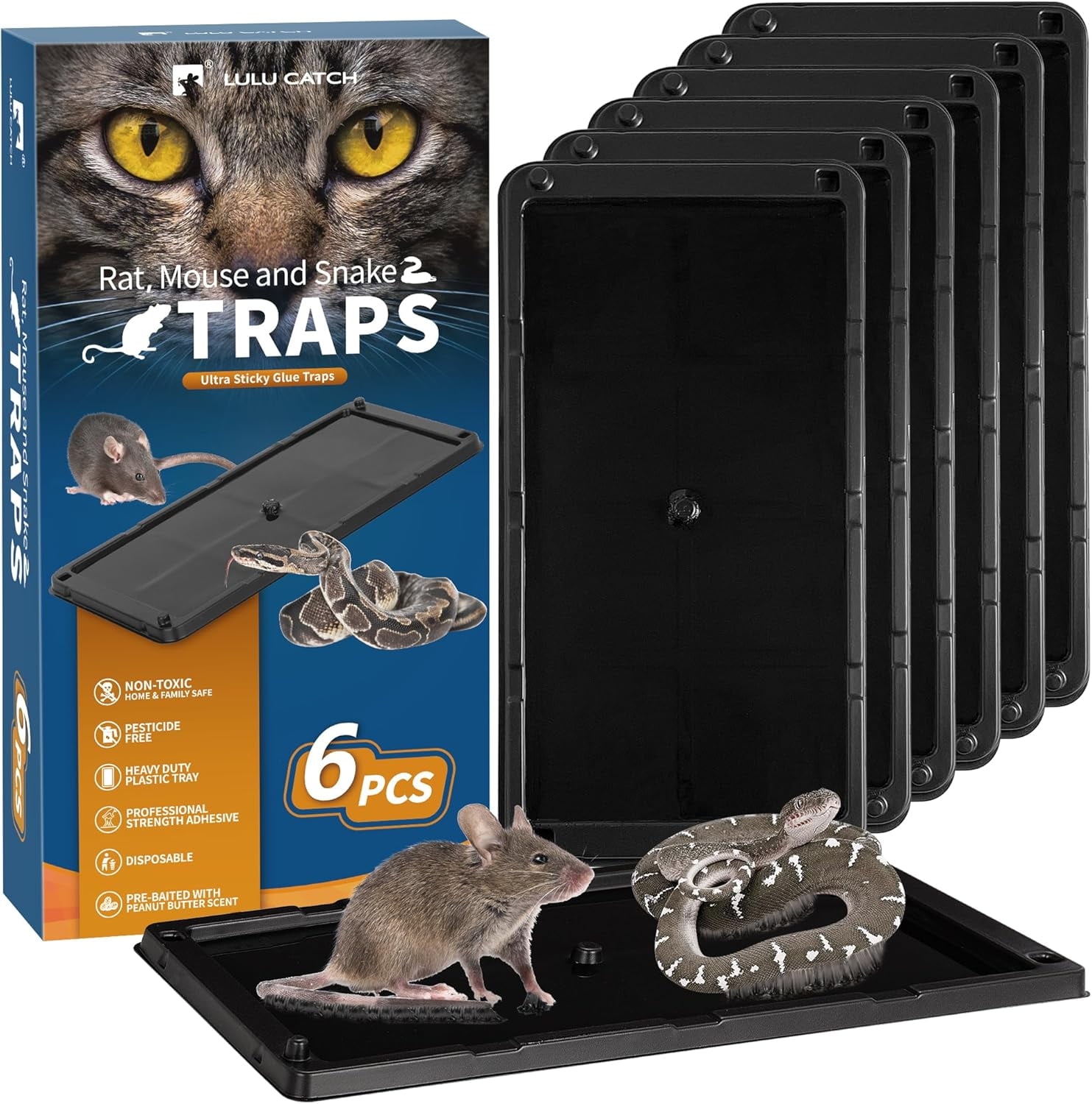 Mouse Traps, 6 Pack Large Glue Traps Mouse Traps Indoor for Home, Pre ...