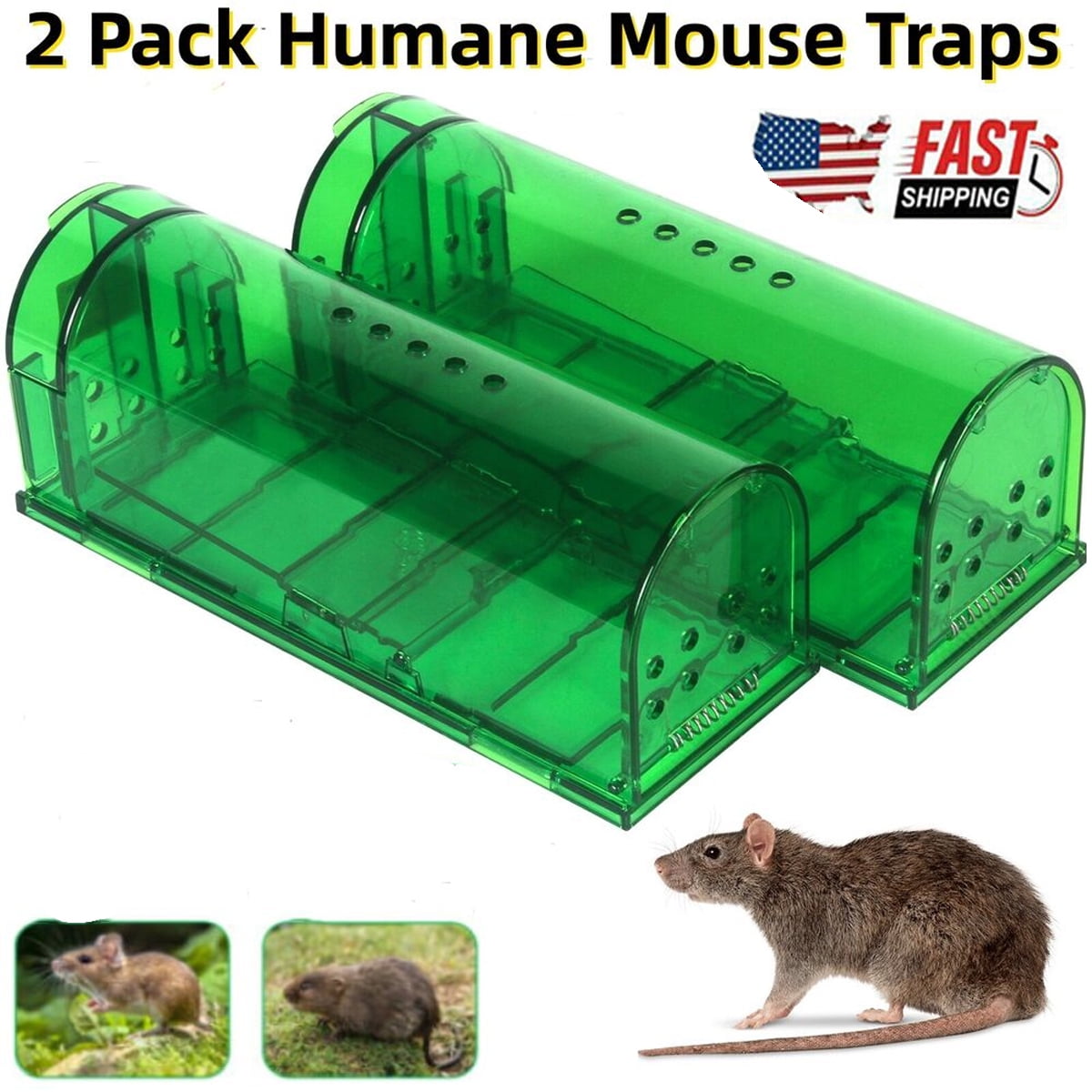 Mouse Traps, Humane Mouse Trap, Easy to Set, Mouse Catcher Quick ...