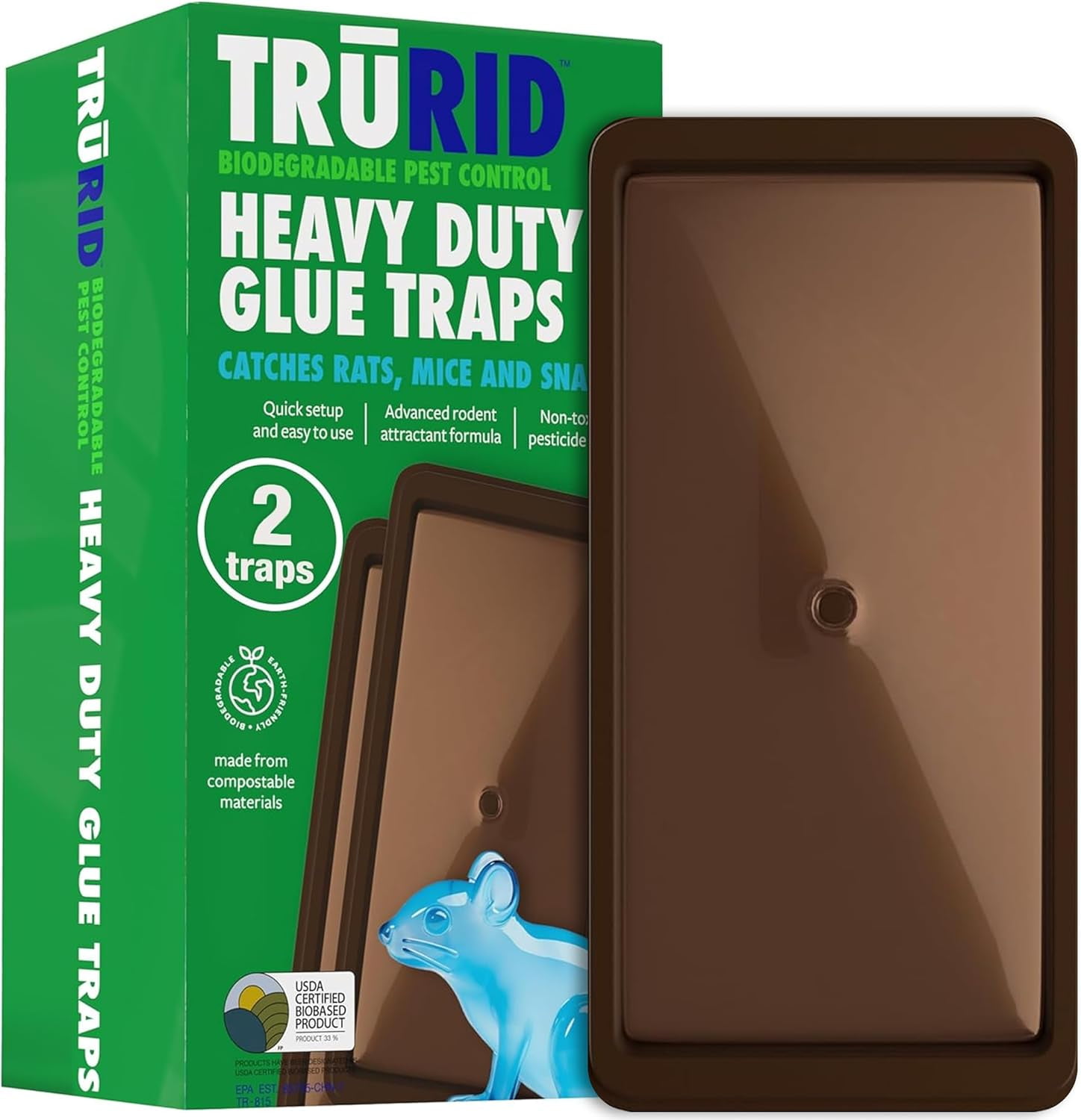 Mouse Traps Rat Trap Indoor for Home Heavy (2 Pack) Duty-Sticky Snake ...