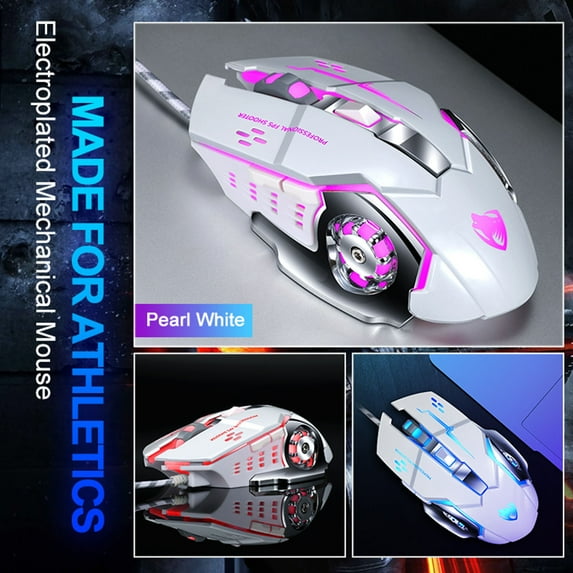 Mouse, Wolf V6 Wired Mouse Mechanical Game Computer Electronic Racing ...