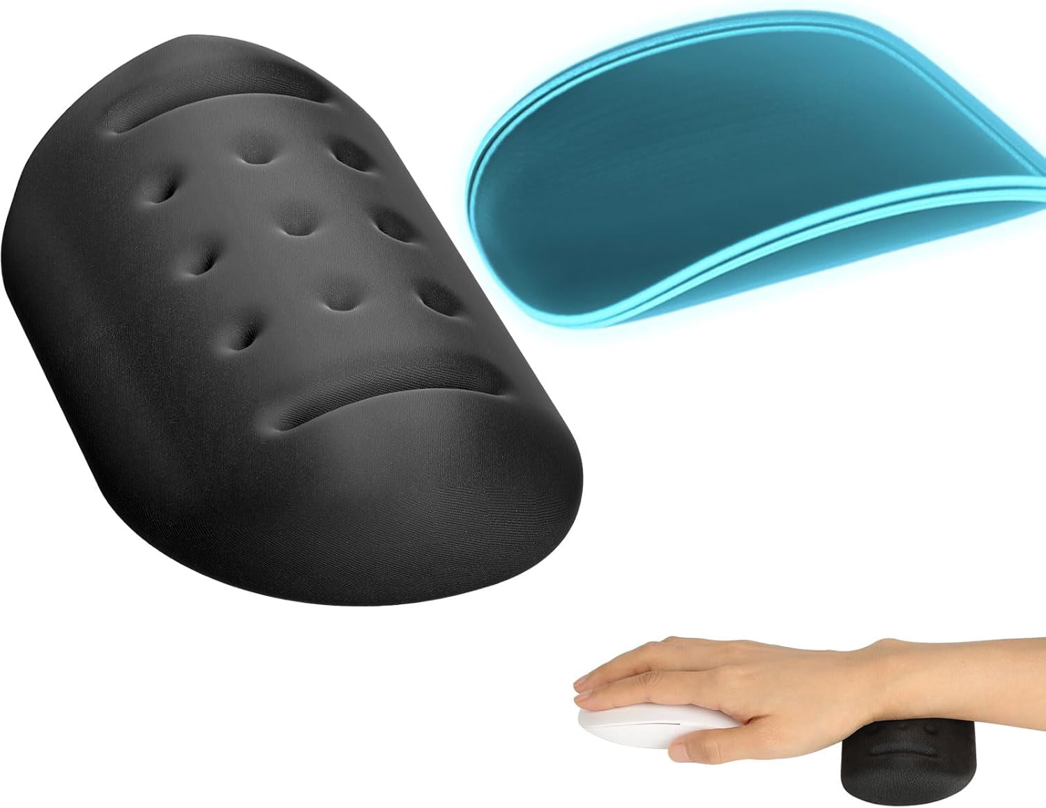 Mouse Wrist Rest, Memory Foam with Massage Holes, Black - Walmart.com