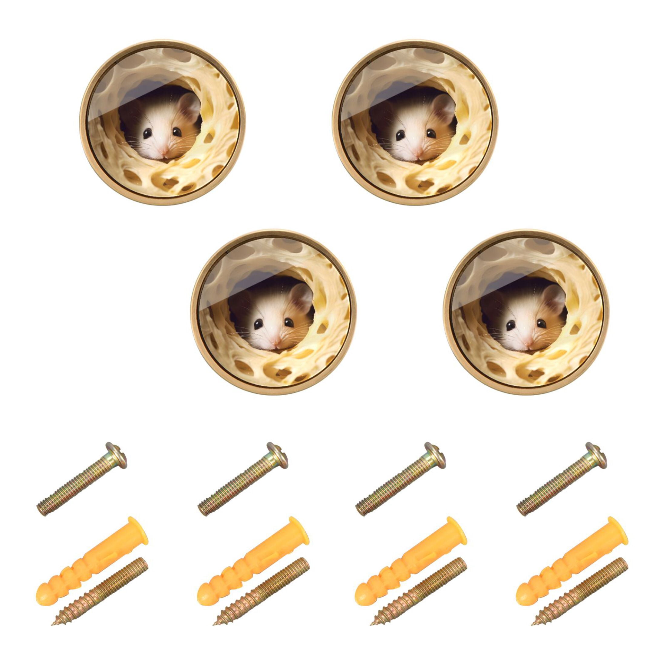 Mouse in Cheese Cabinet Knobs Kitchen Drawers Knobs Door Round Pulls ...