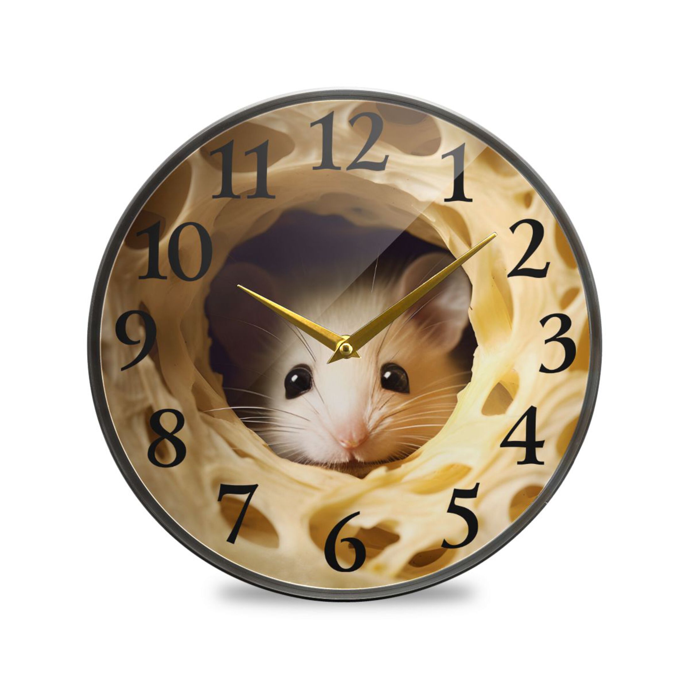 Mouse In Cheese Wall Clock - 9.5-Inches Silent Non-ticking Acrylic ...