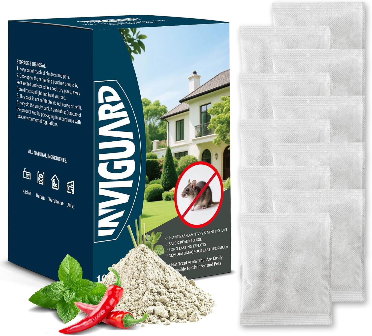 Mouse lent Pouches, Natural Formula Rodent lent, Peppermint Oil Rat ...