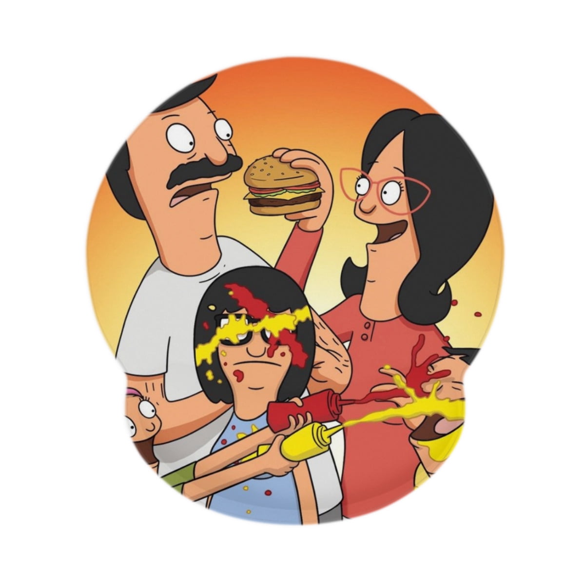 Mouse pad with wrist support Black Bob's Burgers non-slip rubber base ...