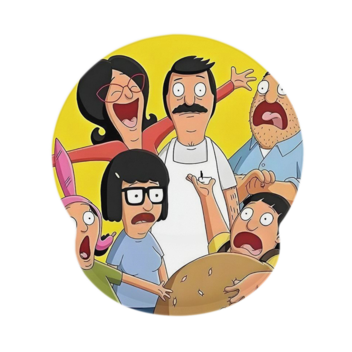 Mouse pad with wrist support Black Bob's Burgers non-slip rubber base ...