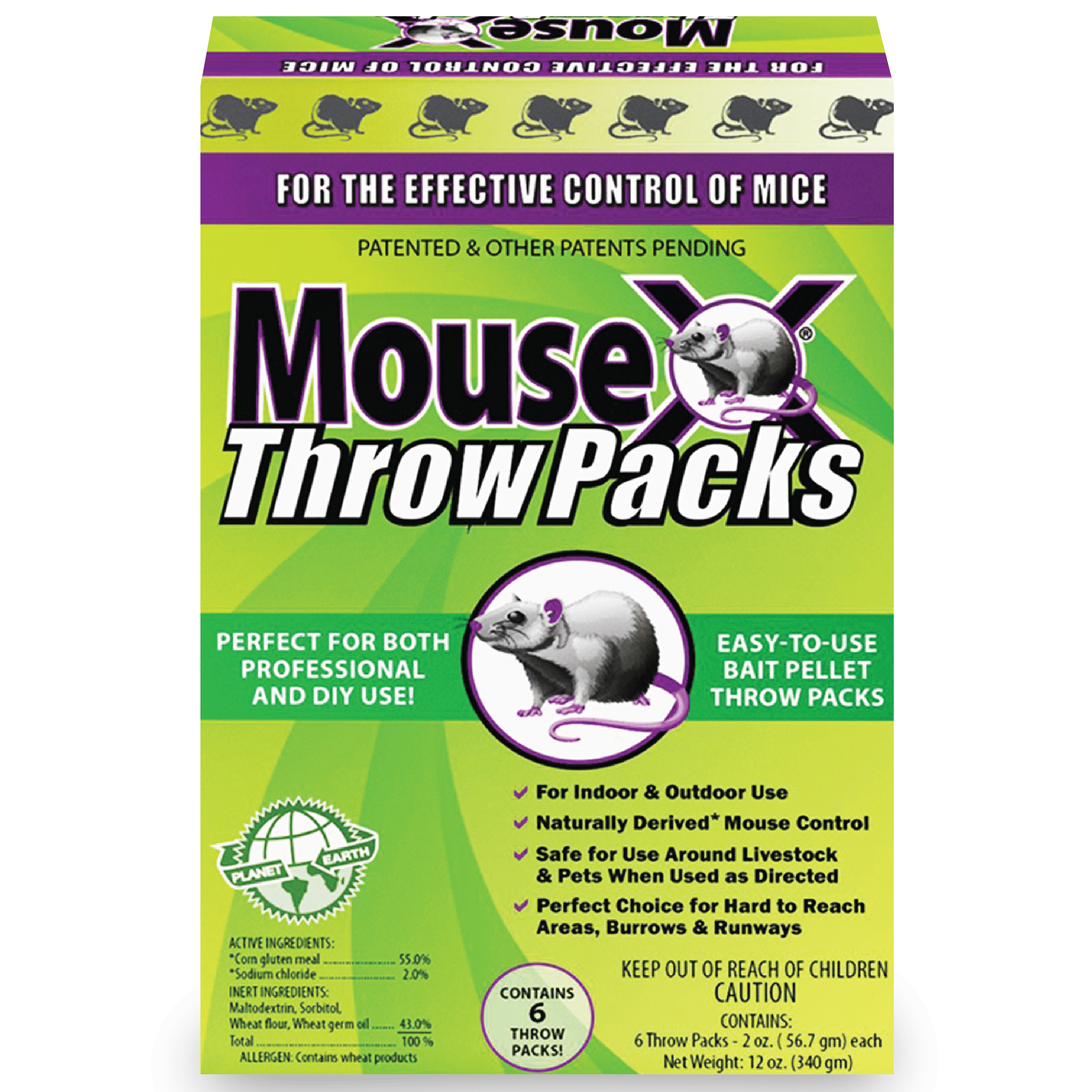MouseX Throw Packs Bait Pellets for Mice, Pack of 6 - 12oz, EcoClear ...