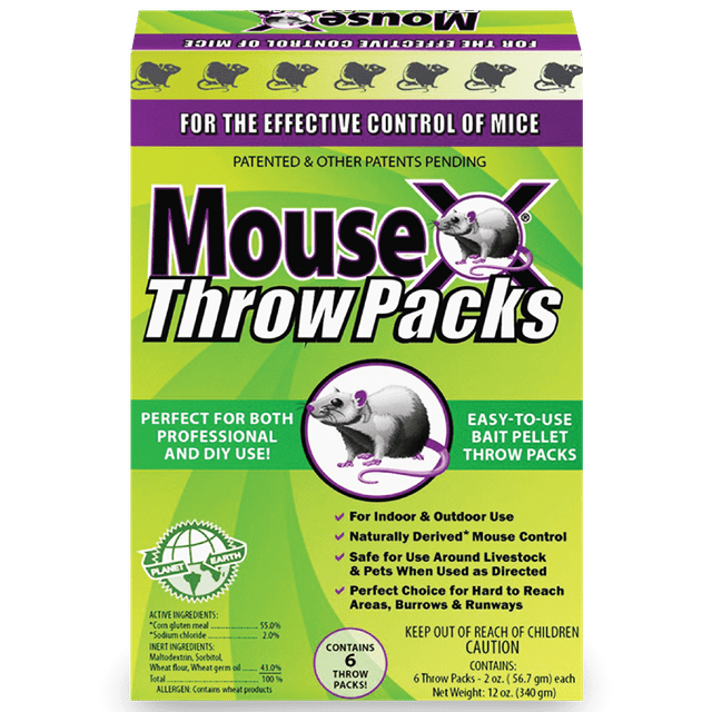 MouseX Throw Packs Bait Pellets for Mice, Pack of 6 - 12oz, EcoClear ...