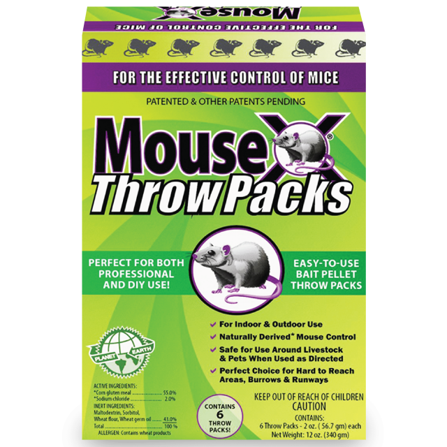 MouseX Throw Packs Bait Pellets for Mice, Pack of 6 - 12oz, EcoClear ...