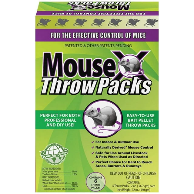 MouseX Throw Packs Bait Pellets for Mice, Pack of 6 - Walmart.com