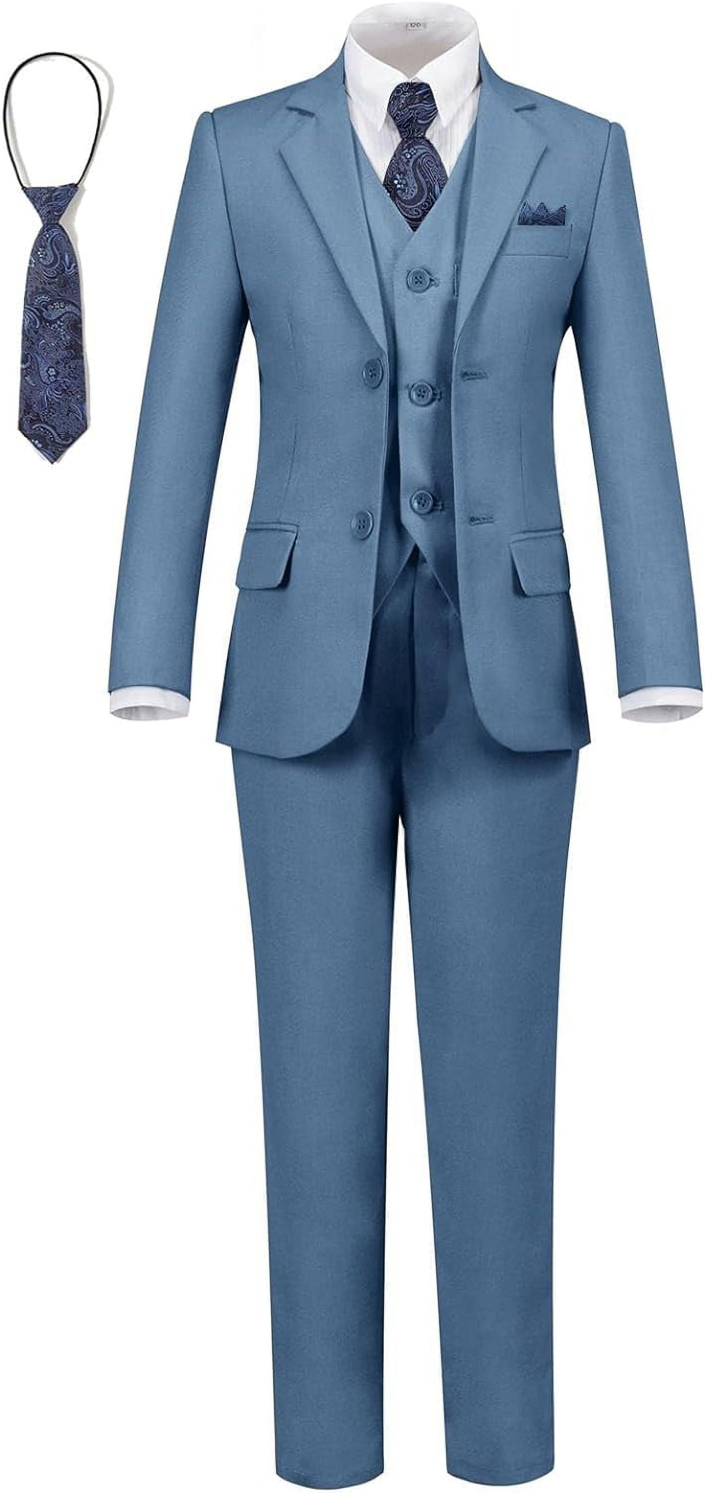 Mousedou Boys' Suits Slim Fit 5 Pieces, Boys Formal Suit Set, Slim Fit ...