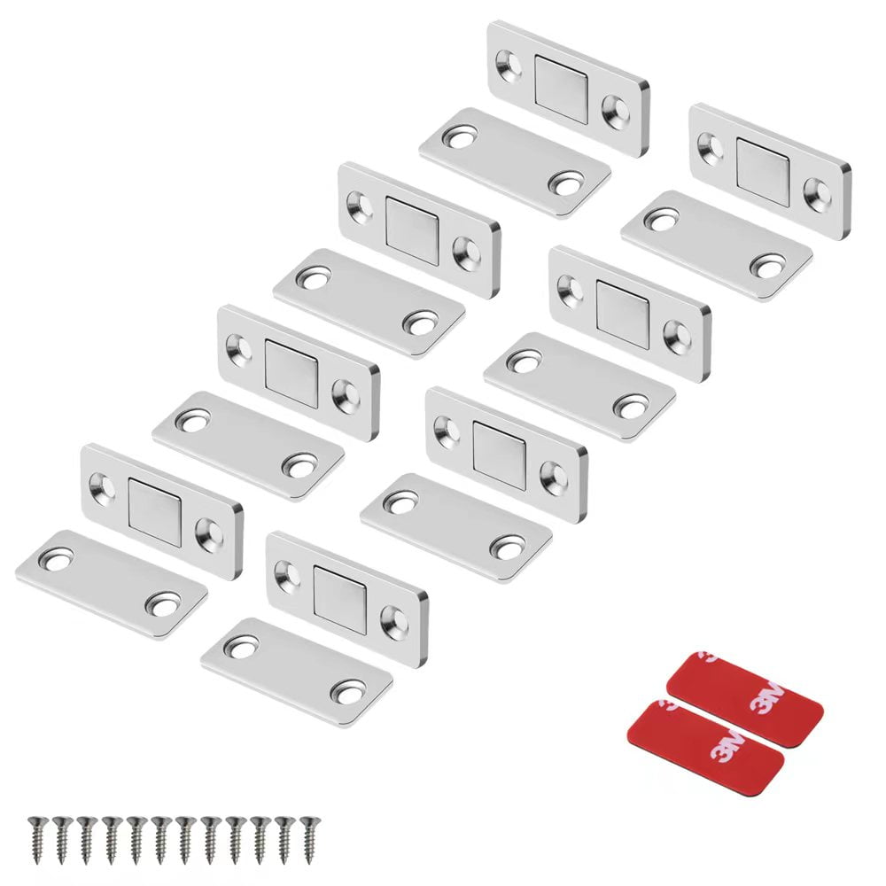 Mousike Ultra Thin Magnetic Door Catch, Stainless Steel Cabinet Latches ...