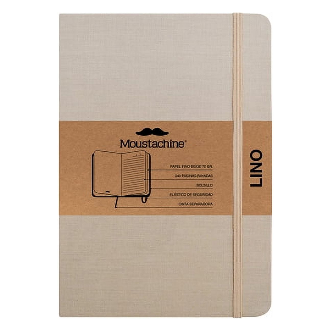 Moustachine Classic Moustachine Classic Linen Hardcover Light Tan Lined ...
