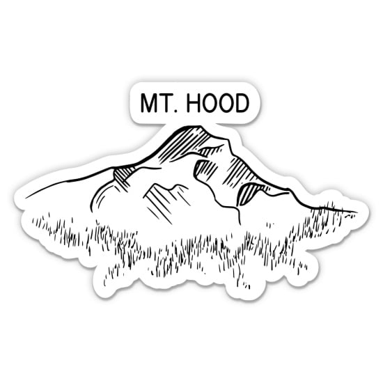 Mout Hood Oregon - 5" Vinyl Sticker - For Car Laptop I-Pad - Waterproof ...