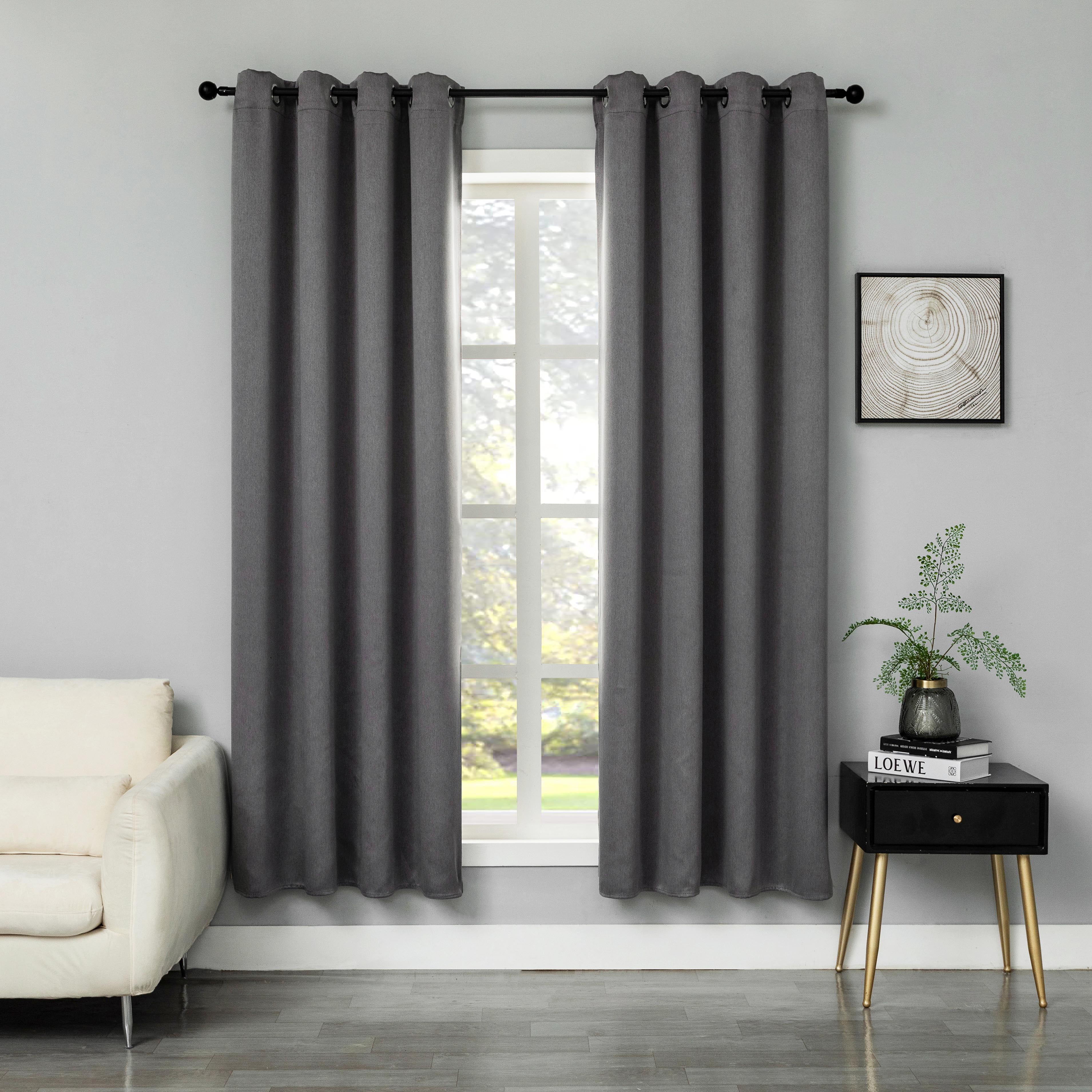 Moutainwind Polyester Solid Color Blackout Thermal Grommet Curtain ...