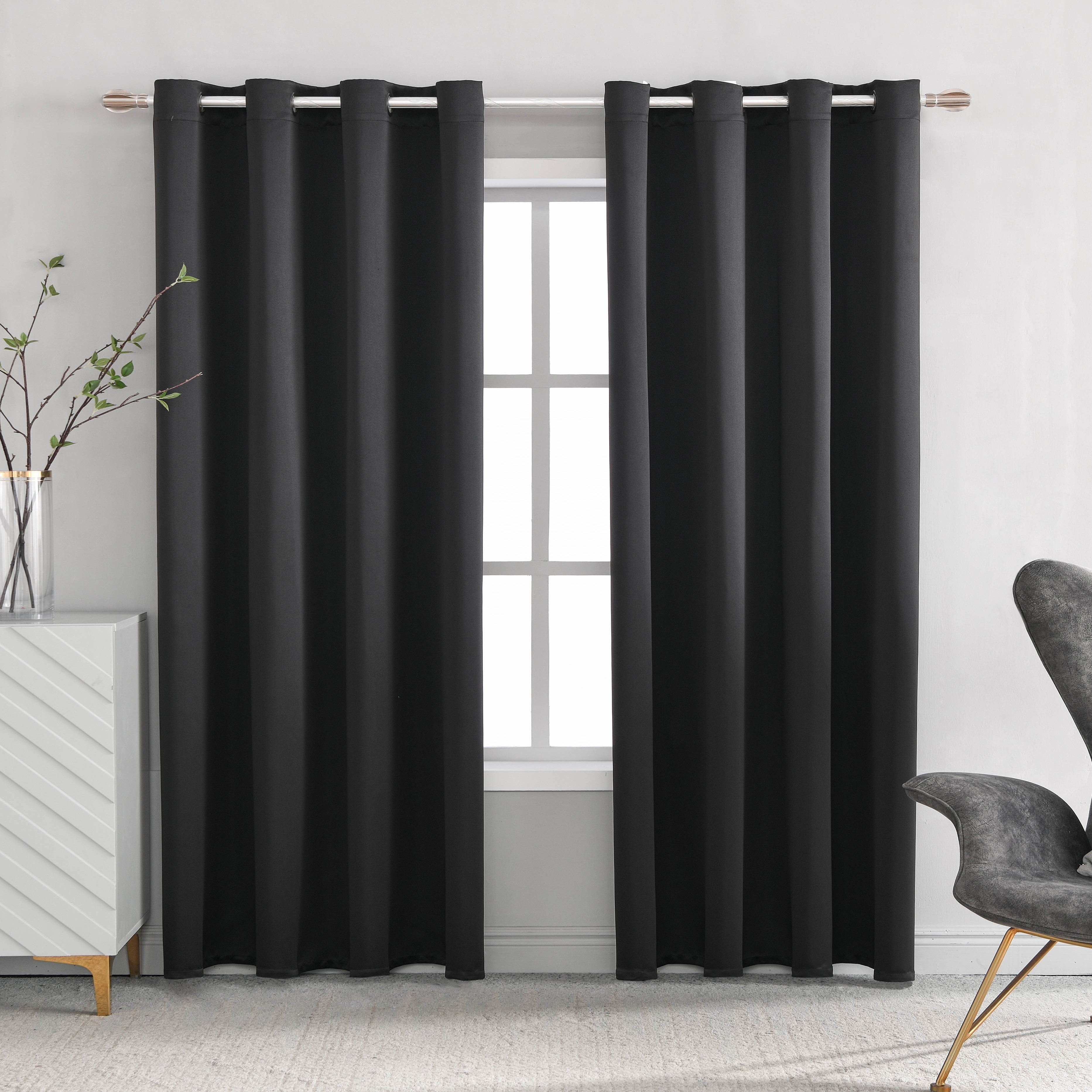 "Mountainwind Blackout Drapes, Darkening Fabric Curtain Panels (Set of ...
