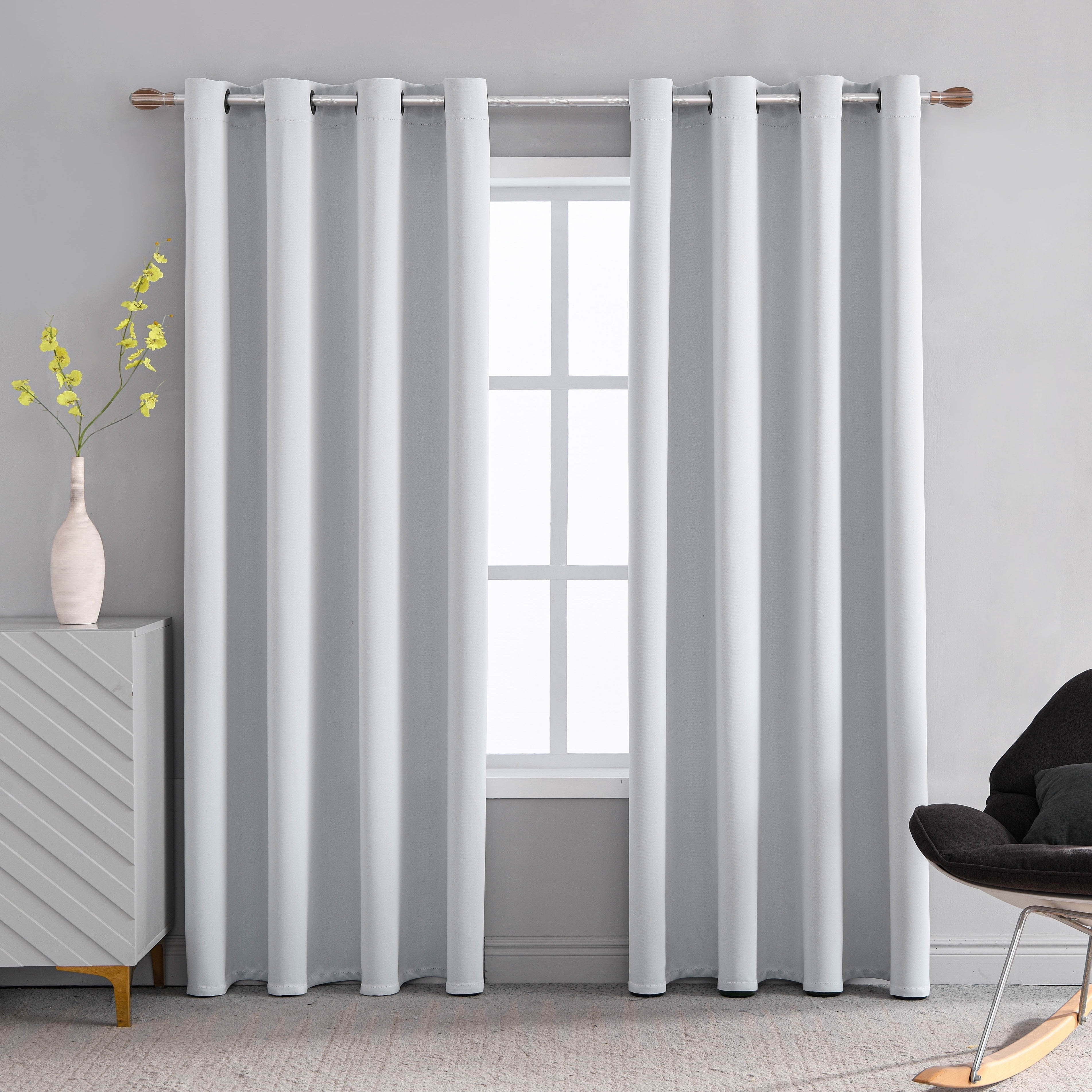 "Moutainwind Solid-Color Drapes Fabric, Blackout Grommet Room-Darkening ...