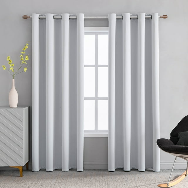 Moutainwind Solid Color Metal Grommet Room Darkening Curtain Panel Pair ...