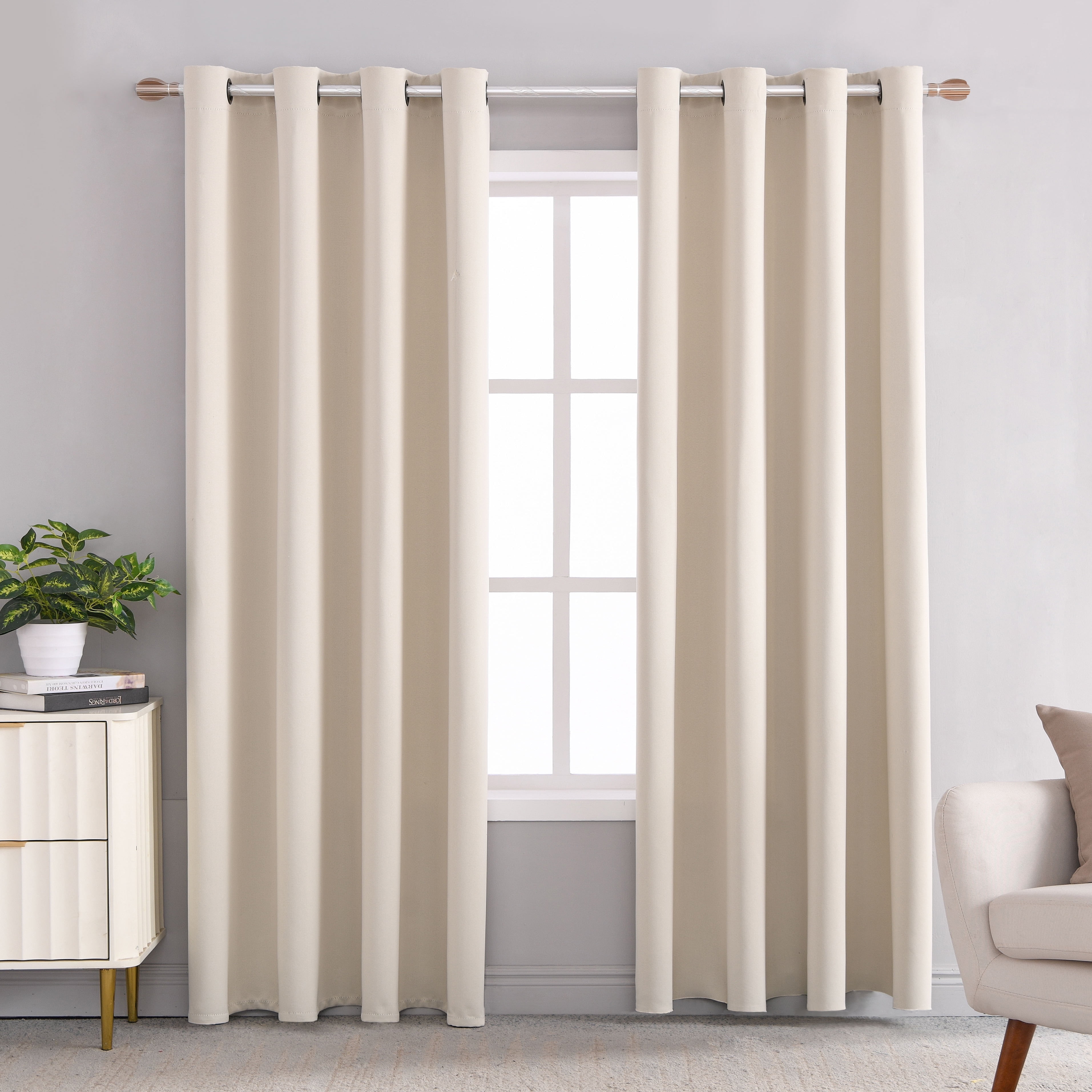"Moutainwind Solid Color Blackout Window Drapes, Metal Grommet, Room ...