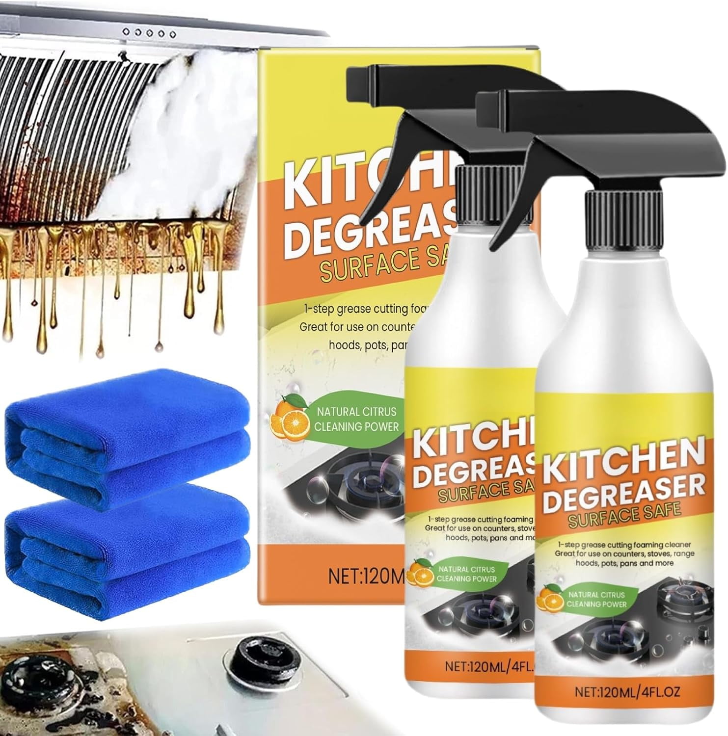Moutew Kitchen Degreasing Foam Cleaner, Kitchen Cleaner Spray Degreaser ...