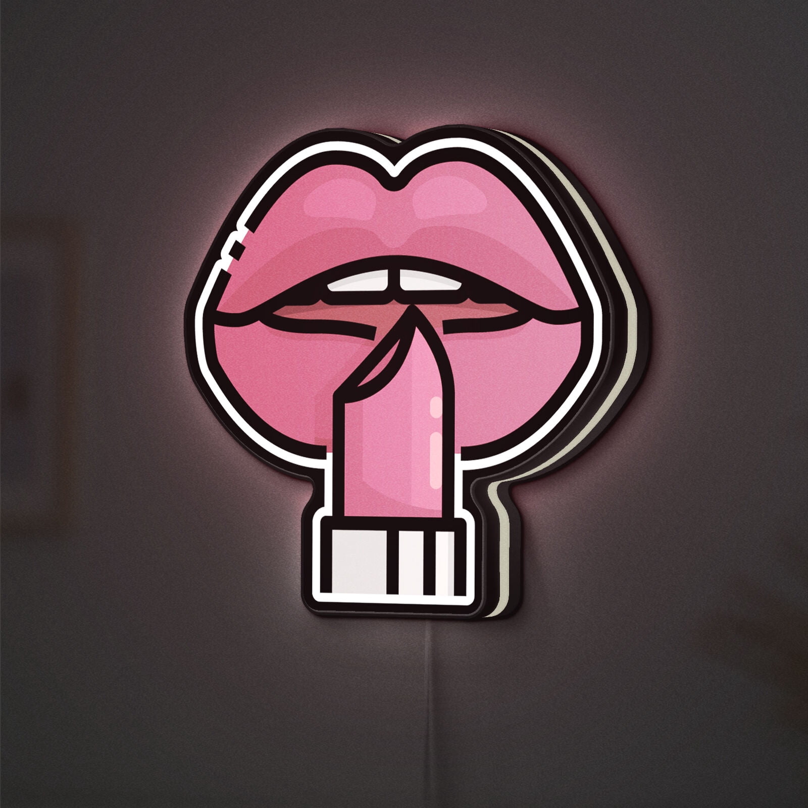 Mouth 3D Novelty Light Box, Lips and Beauty Wall Decor for Makeup or ...